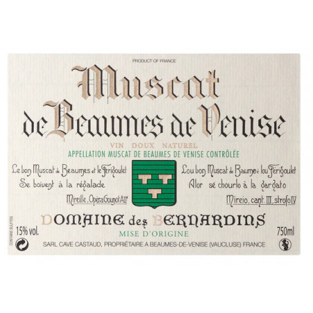 Muscat de Beaumes de Venise 2022 Domaine des Bernardins 750 ml Acha...